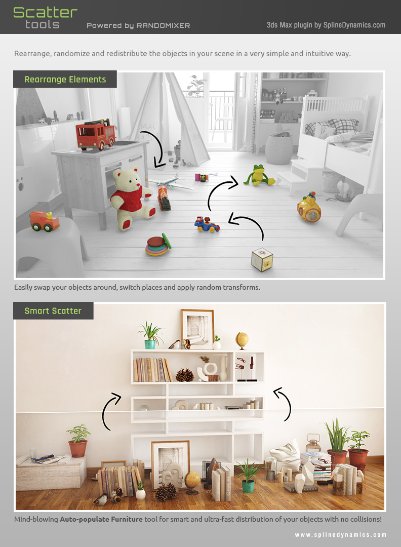 Scatter Tools for 3DS Max released by Spline Dynamics